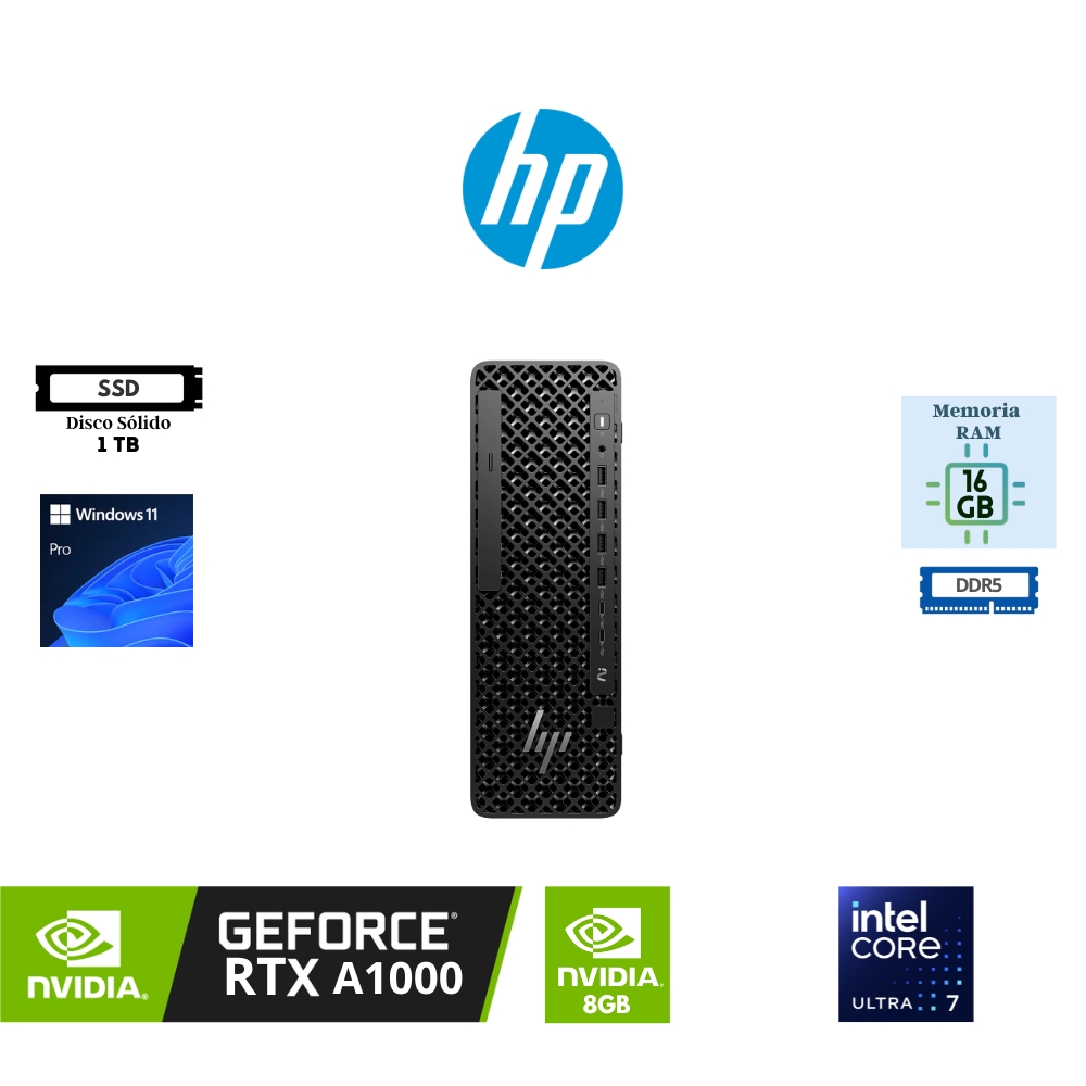 COMPUTADORA WORKSTATION HP Z2 SFF G1i INTEL CORE ULTRA I7-265 16GB RAM ...