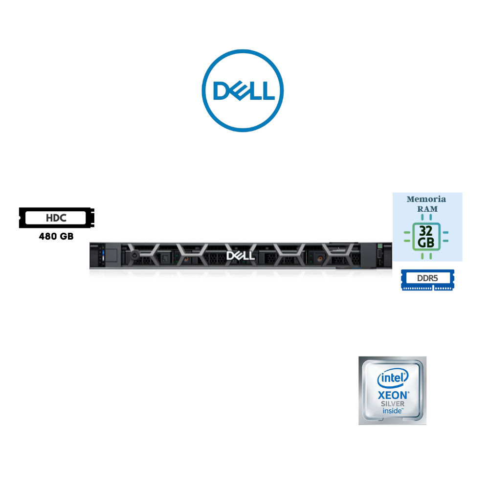 SERVIDOR DELL POWEREDGE R660XS INTEL XEON SILVER 4514Y 32GB RAM 480 GB ...